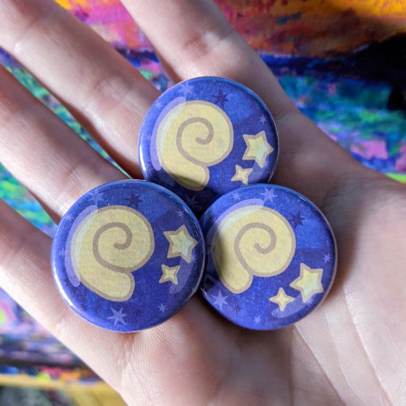 Look A Fossil Button Pin | Etsy