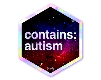 Contains Bees Holographic Hexagon Sticker - Etsy