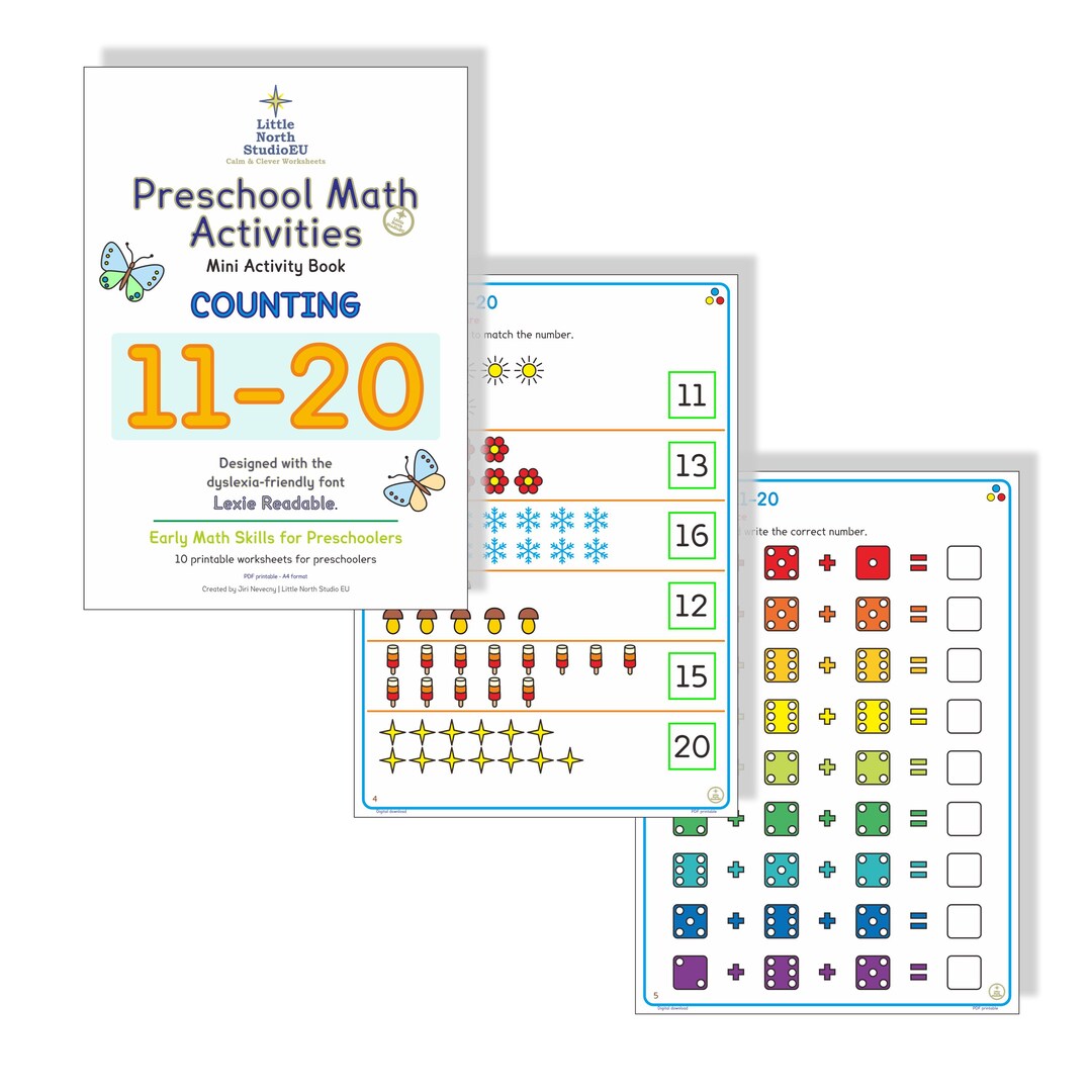 Counting 11–20 Preschool Workbook | Early Math Worksheets | Printable ...