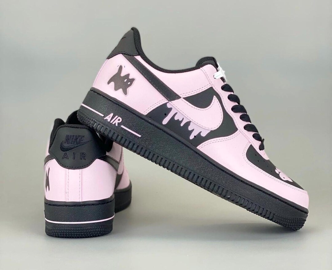 Air Force 1 Black Pink With Custom Designed Cat, Made to Measure - Etsy