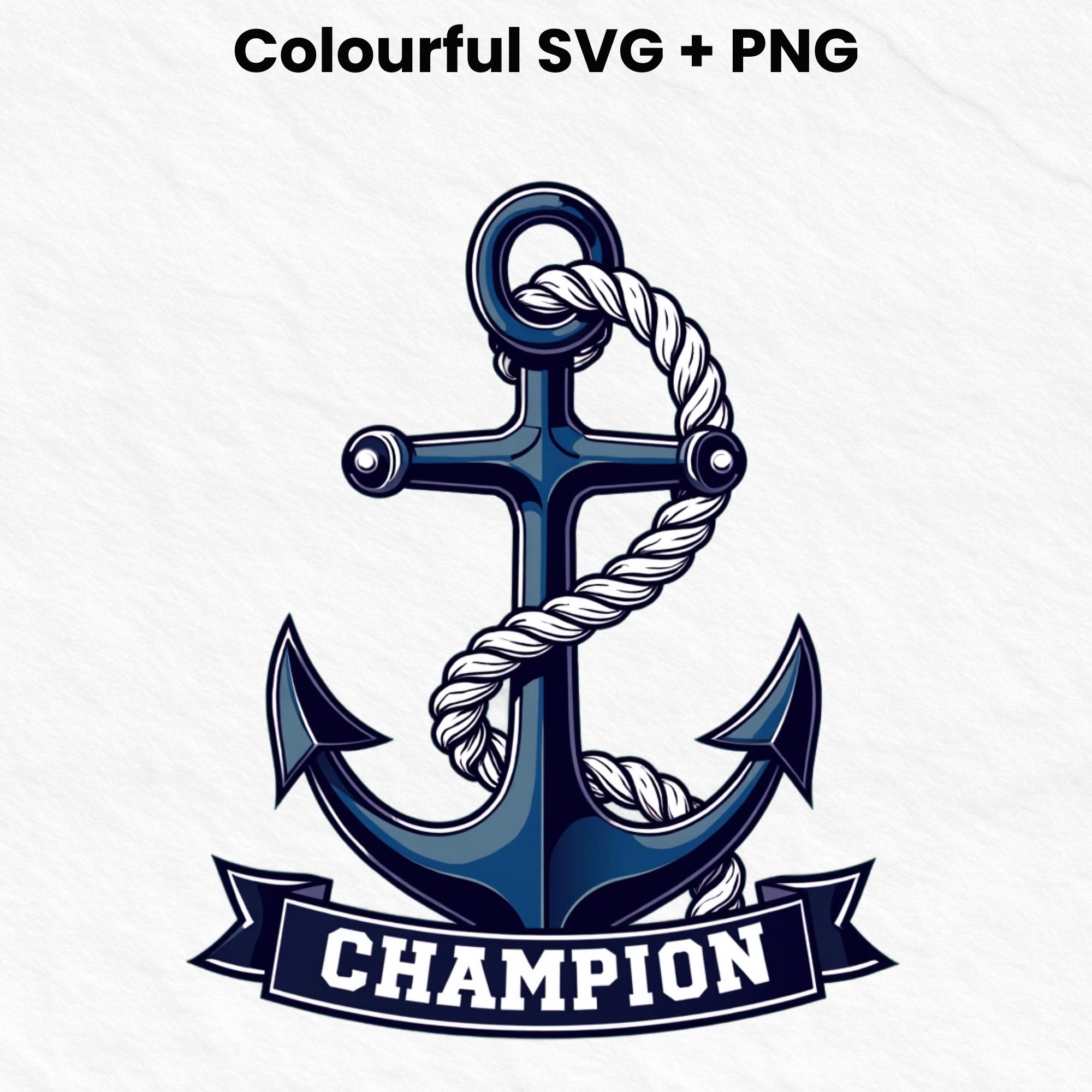Anchor SVG PNG Champion Banner Nautical Rope Clipart Navy Maritime ...