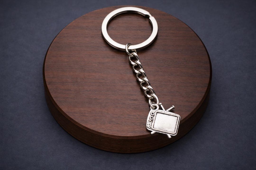Vintage Retro TV Television Silver Charm Keychain Gift - Etsy