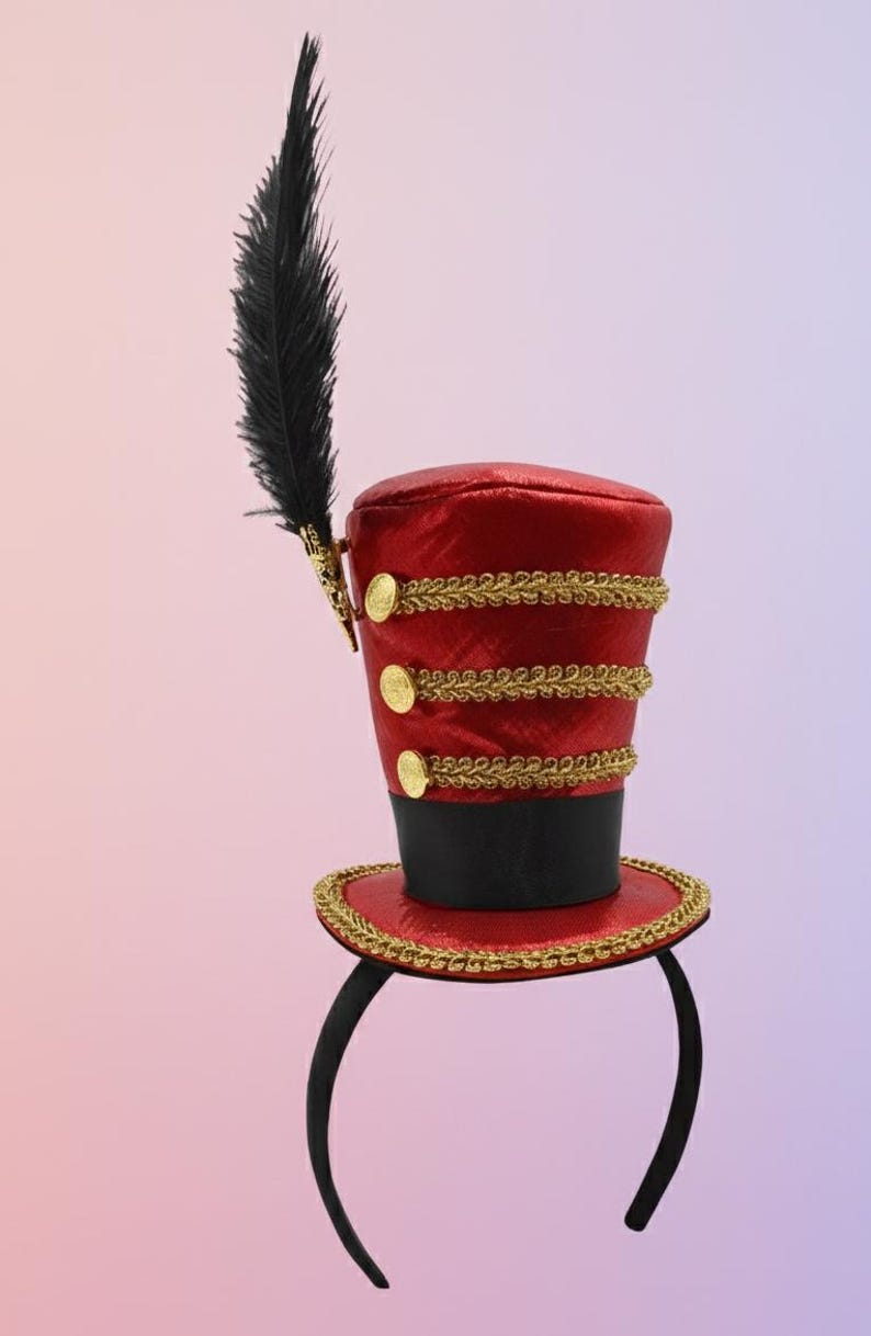 Mini Ringmaster Top Hat Headband – Red Circus Costume Fascinator - Etsy