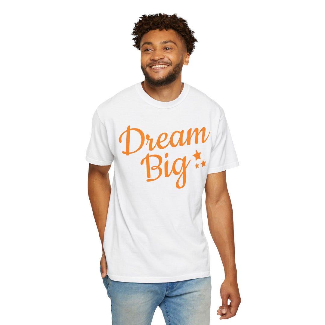 Dream Big Script With Stars T-shirt | Inspirational Typography - Etsy