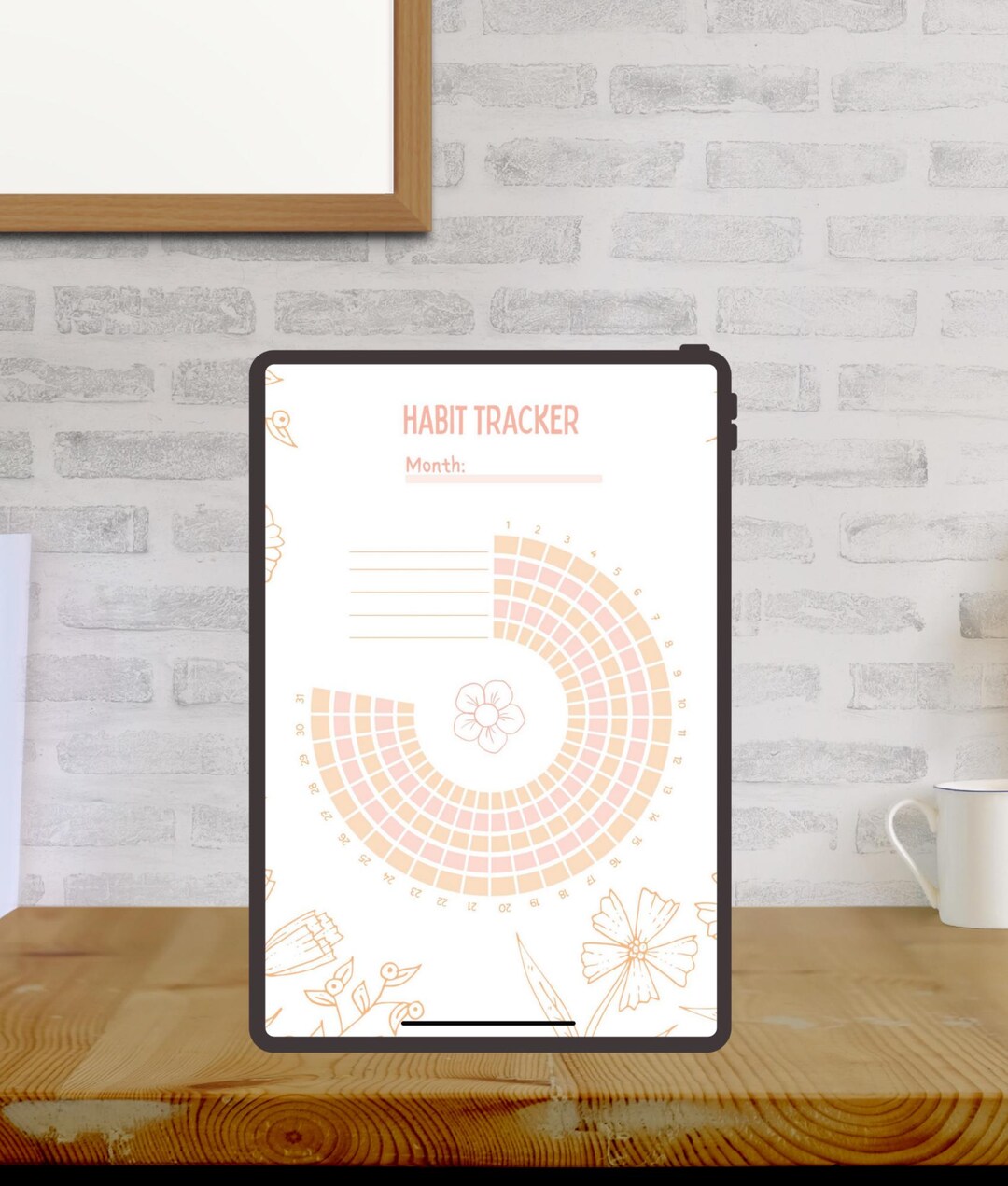 Orange & Pink Habit Tracker Printable | Daily Routine Tracker | Digital ...