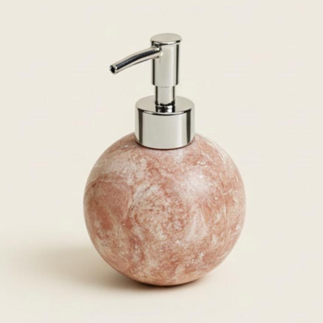 Natural Red Travertine Liquid Soap Dispenser – Orange Form Design - Etsy