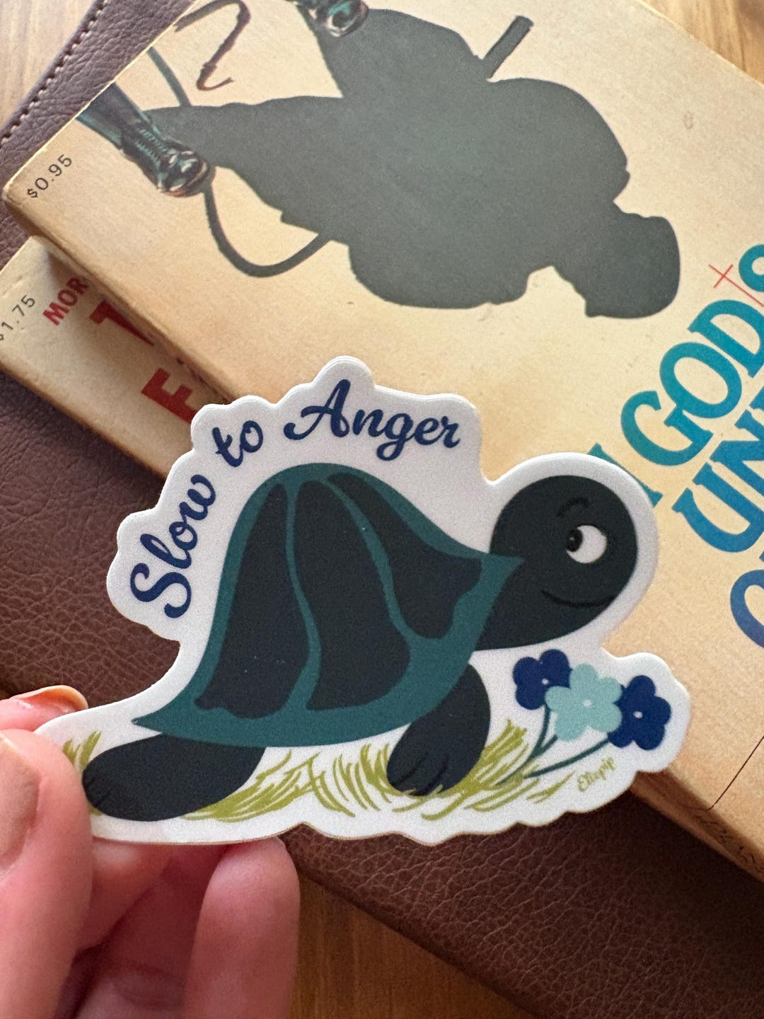Christian Sticker "slow to Anger" Bible Verse With Turtle - Etsy