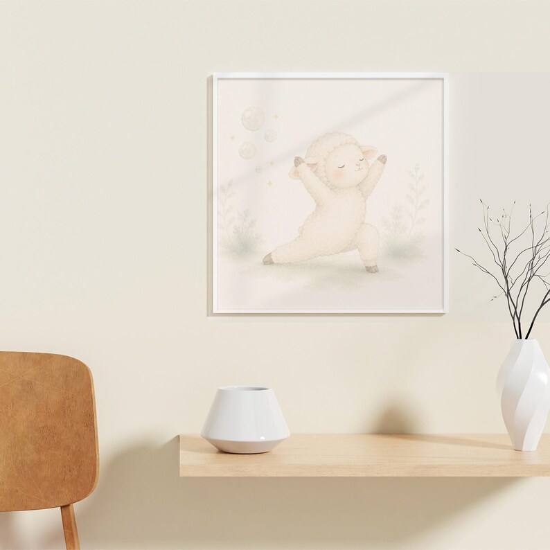 Sheep Yoga Wall Art,High Lunge Pose Printable, Kids Room Decor (Digital ...