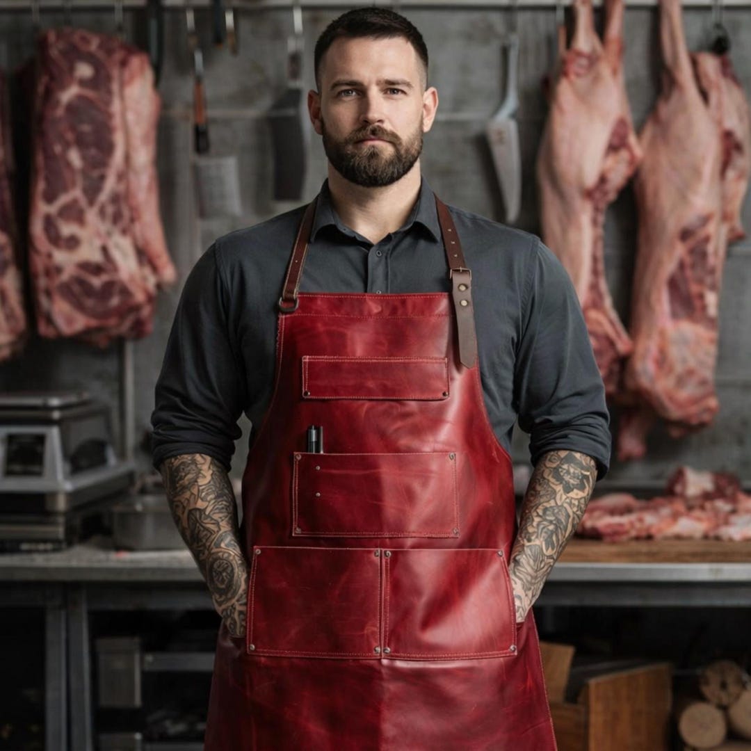 Premium Butcher Apron – Prime Cut Refined Leather Apron - Etsy