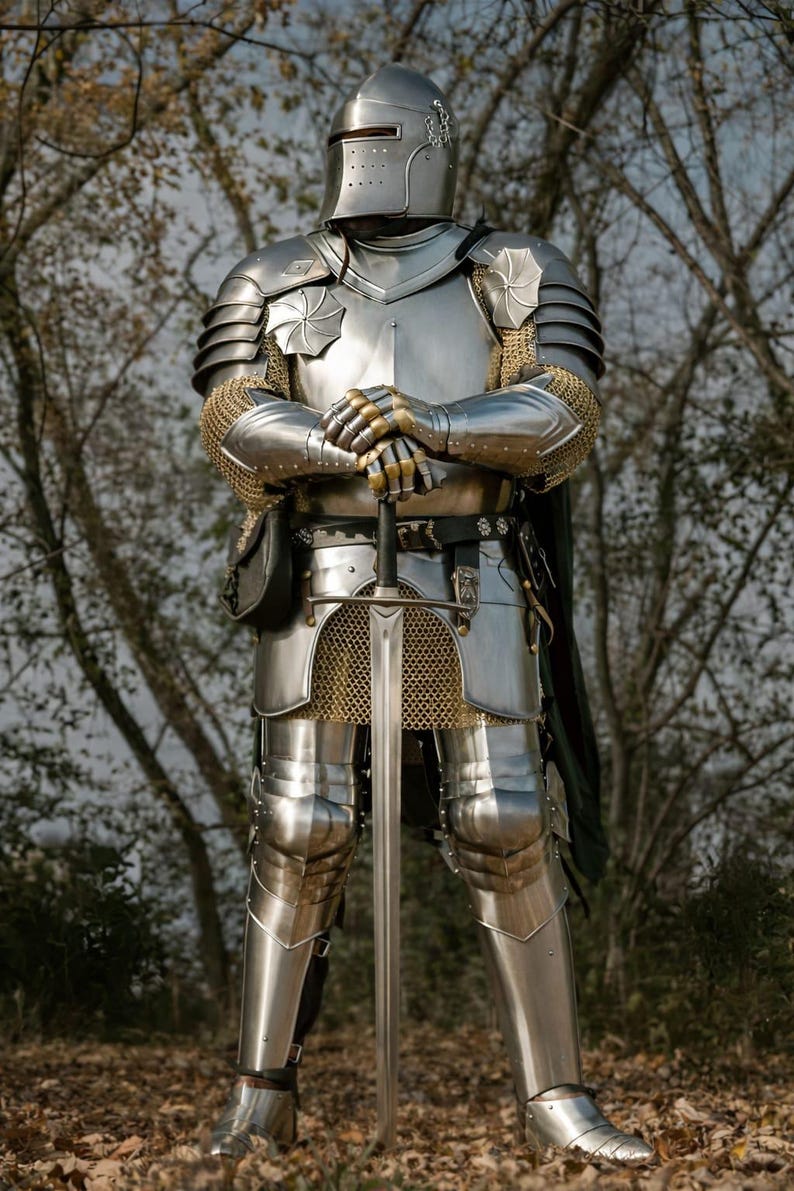 Handmade Medieval Knight Full Plate Armor Suit Battle Ready Larp