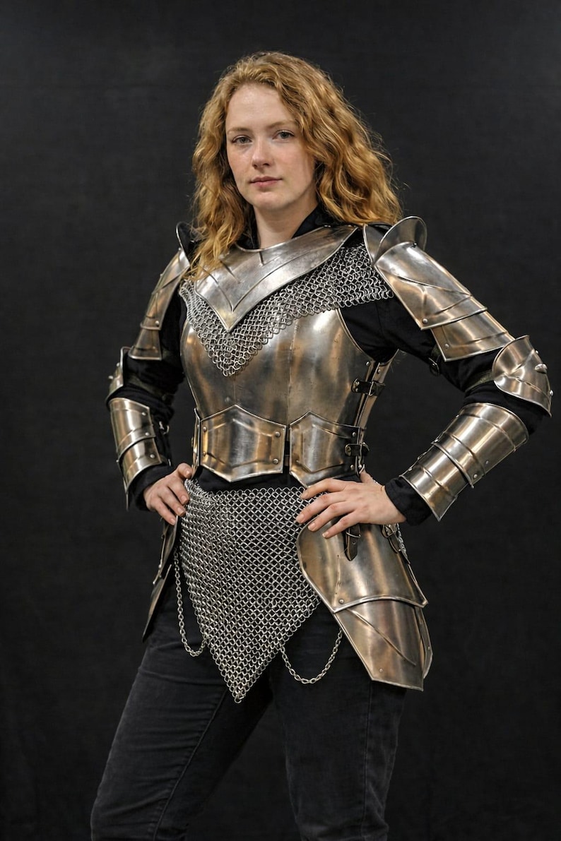 Steel Paladin Warrior Armor, Full Medieval Plate Suit With Chainmail ...