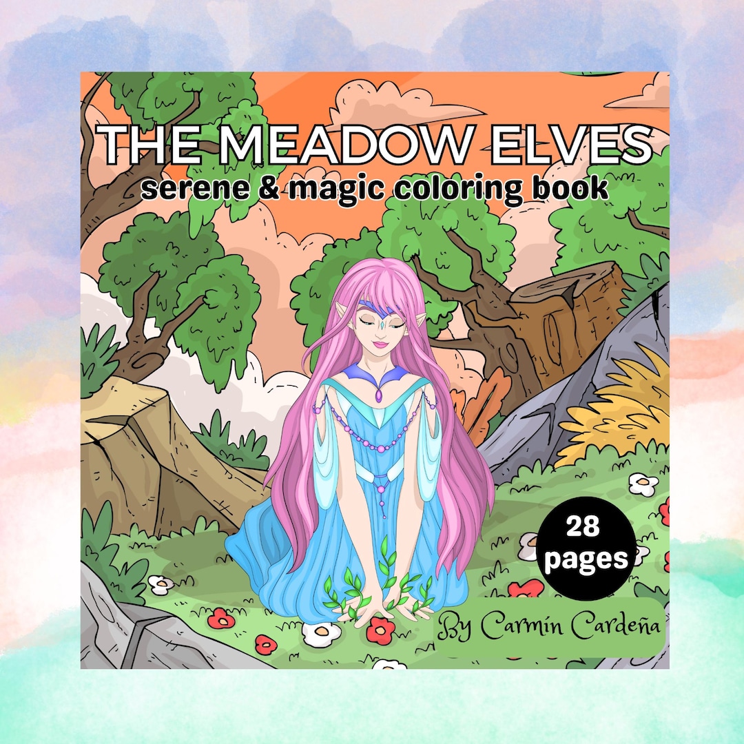 The Meadow Elves Coloring Book, Digital Download, Printable PDF, Serene ...