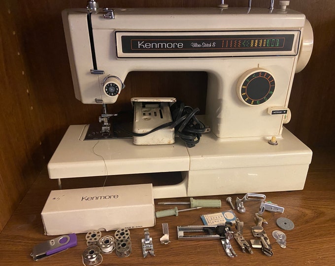 Vintage Kenmore 8-stitch Free Arm Zigzag Sewing Machine Model 158.1345 ...