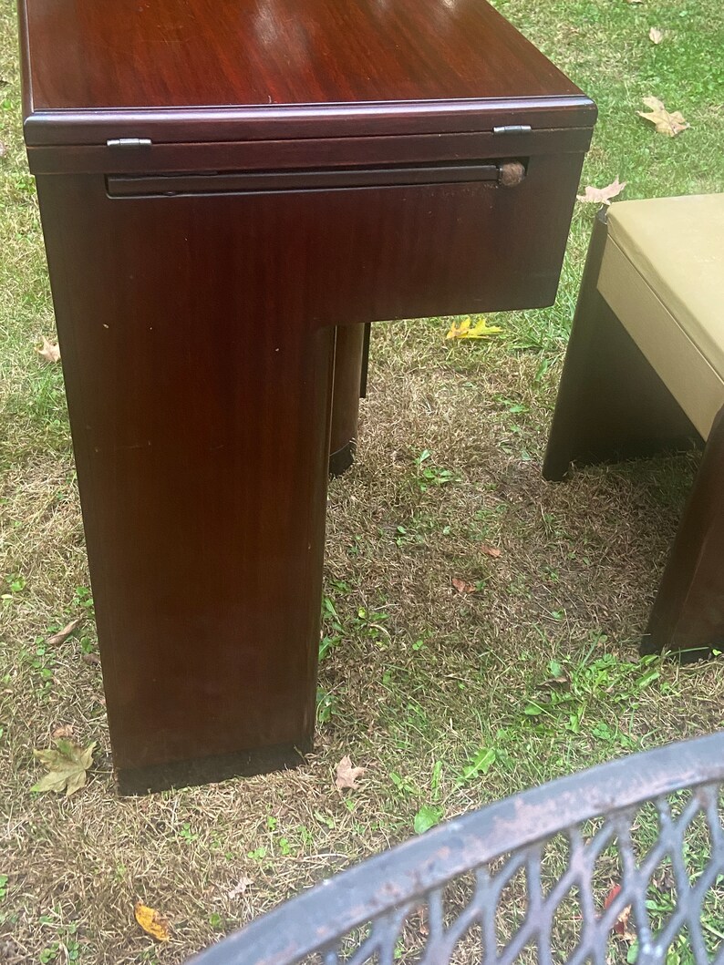 Art Deco Singer Sewing Machine Cabinet and Stool 15-91 66 - Etsy