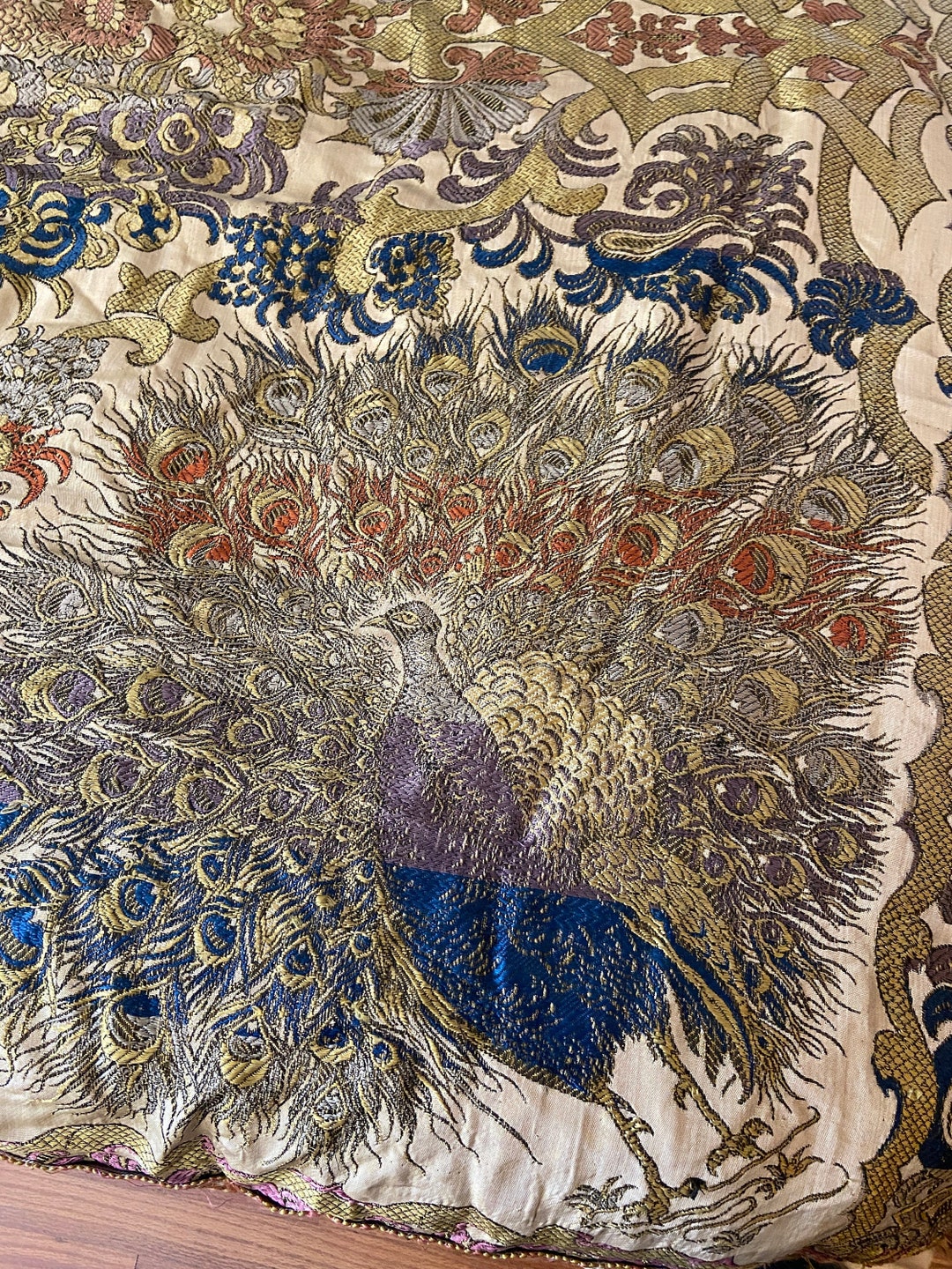 Antique Peacock Turkish Silk Embroidered Bed Spread - Etsy