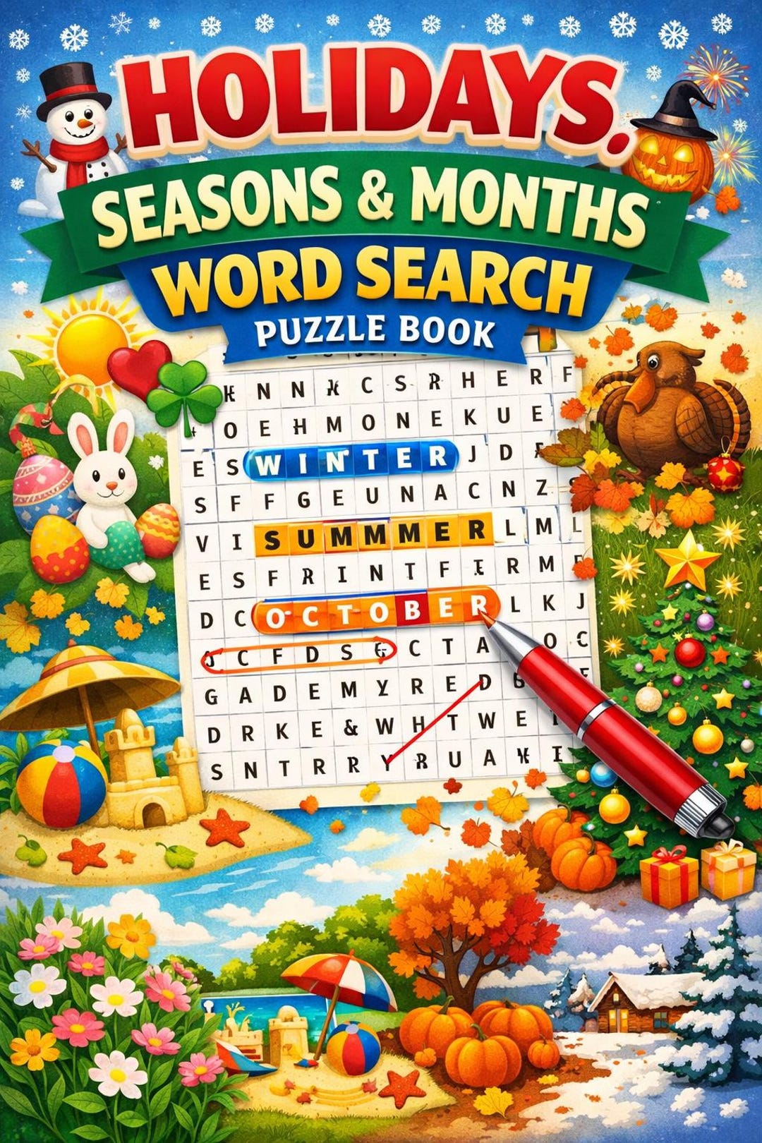 Holidays, Seasons and More Word Search (8.5x11) Over 40 Puzzles! - Etsy