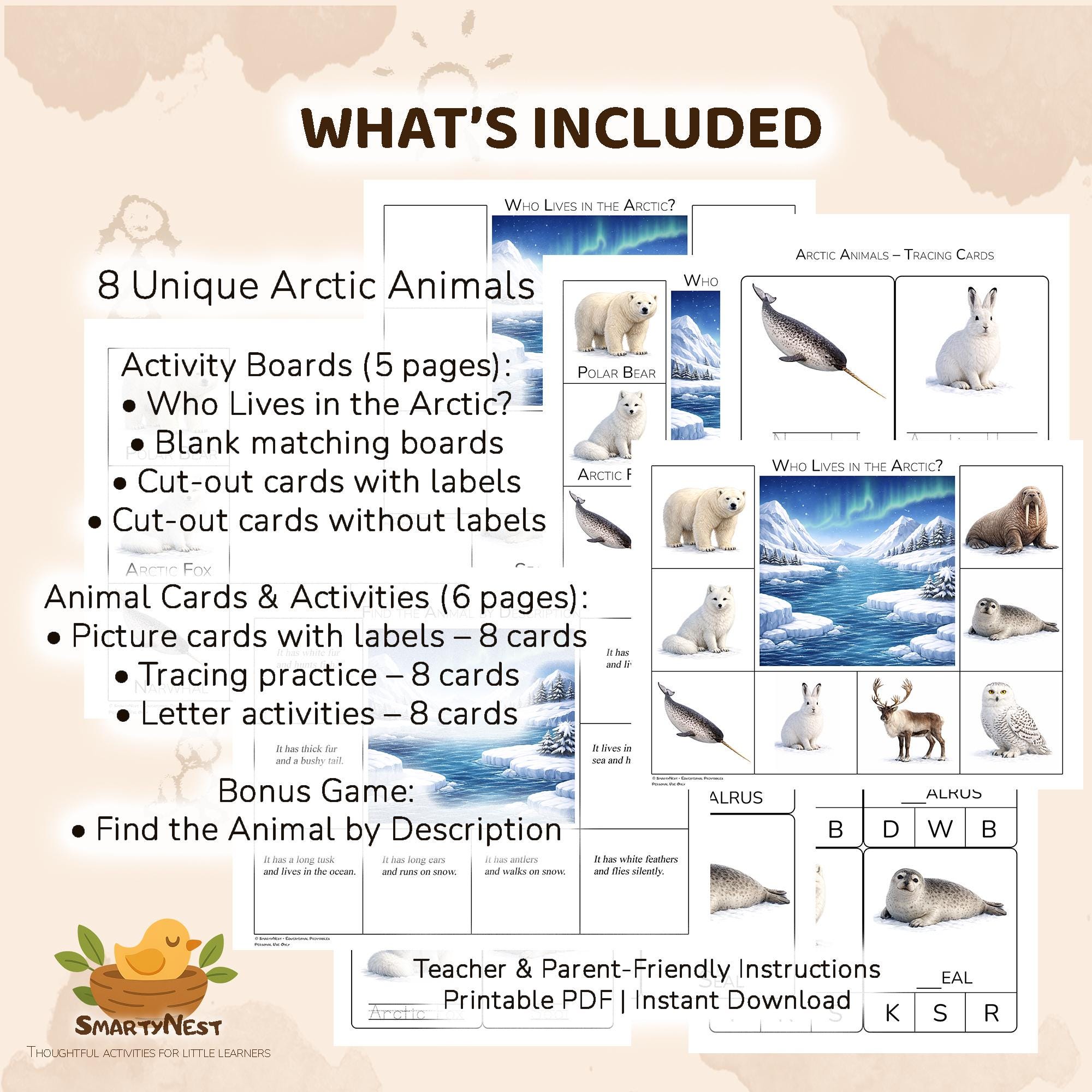 Arctic Animals Learning Pack | Preschool Activities (printable PDF ...