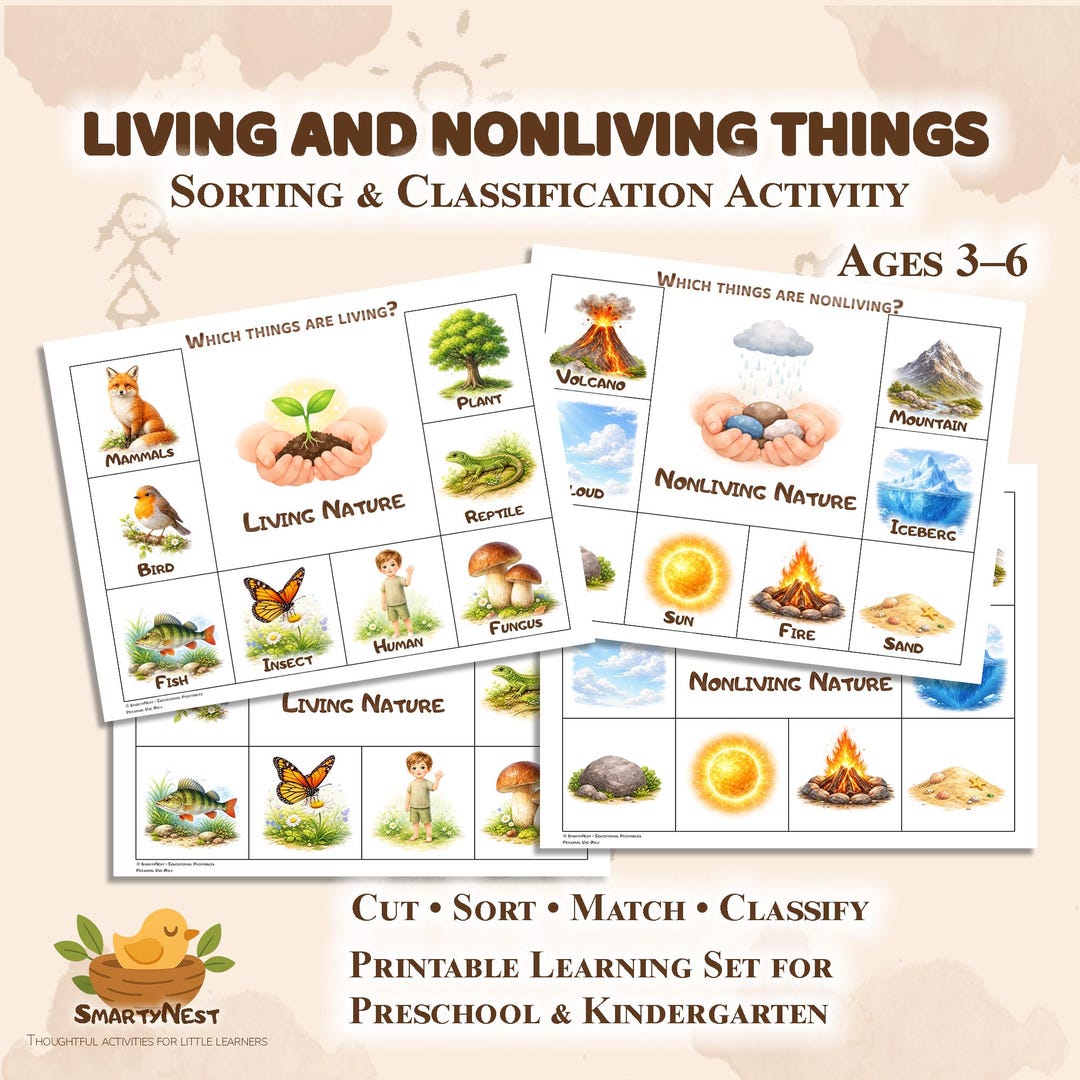 Living & Nonliving Things Sorting Activity | Preschool Science ...