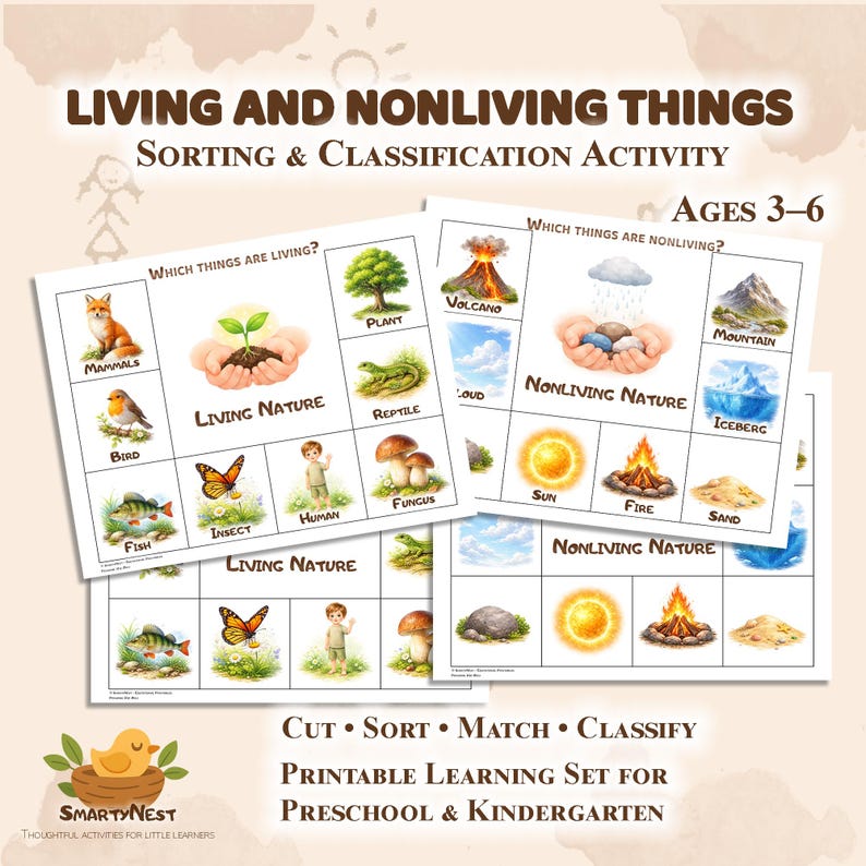 Living & Nonliving Things Sorting Activity | Preschool Science ...