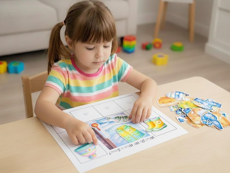 4 Seasons Clothing Sorting Activity | Weather & Clothes Matching Game ...