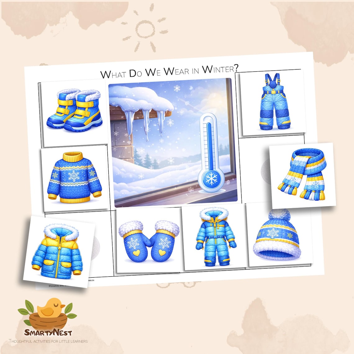 4 Seasons Clothing Sorting Activity | Weather & Clothes Matching Game ...