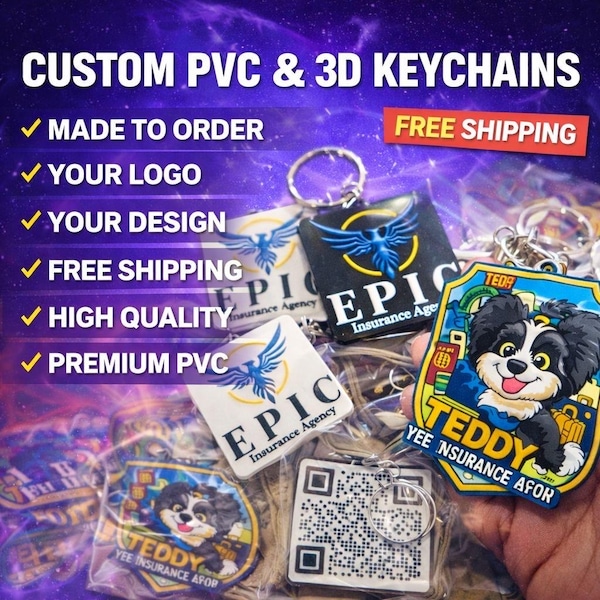 3d Company Logo Keychain - Etsy