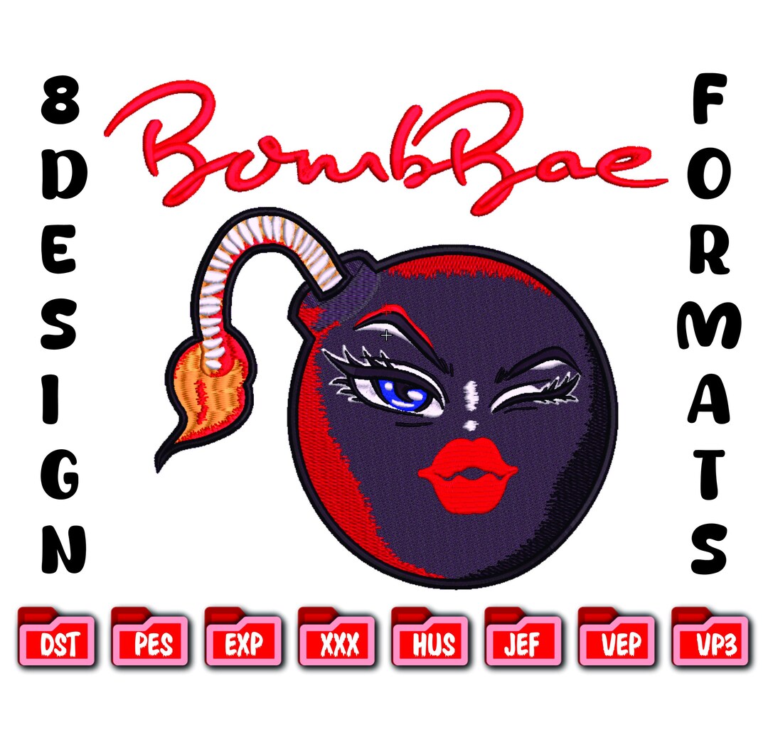 Bombbae Embroidery Design, Cartoon Bomb Machine File - Etsy