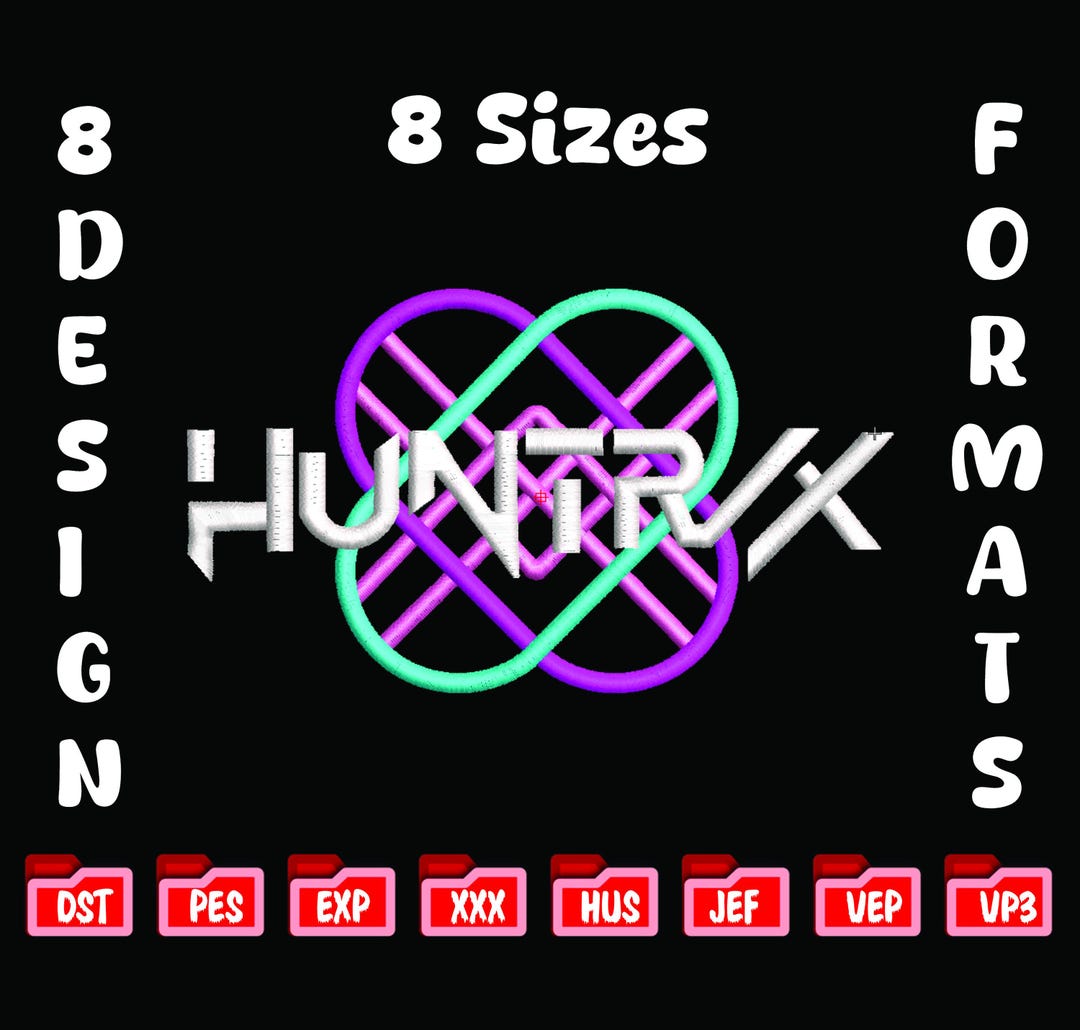 HUNTRX Futuristic Cyber Embroidery Design, 8 Sizes & 8 Formats - Etsy