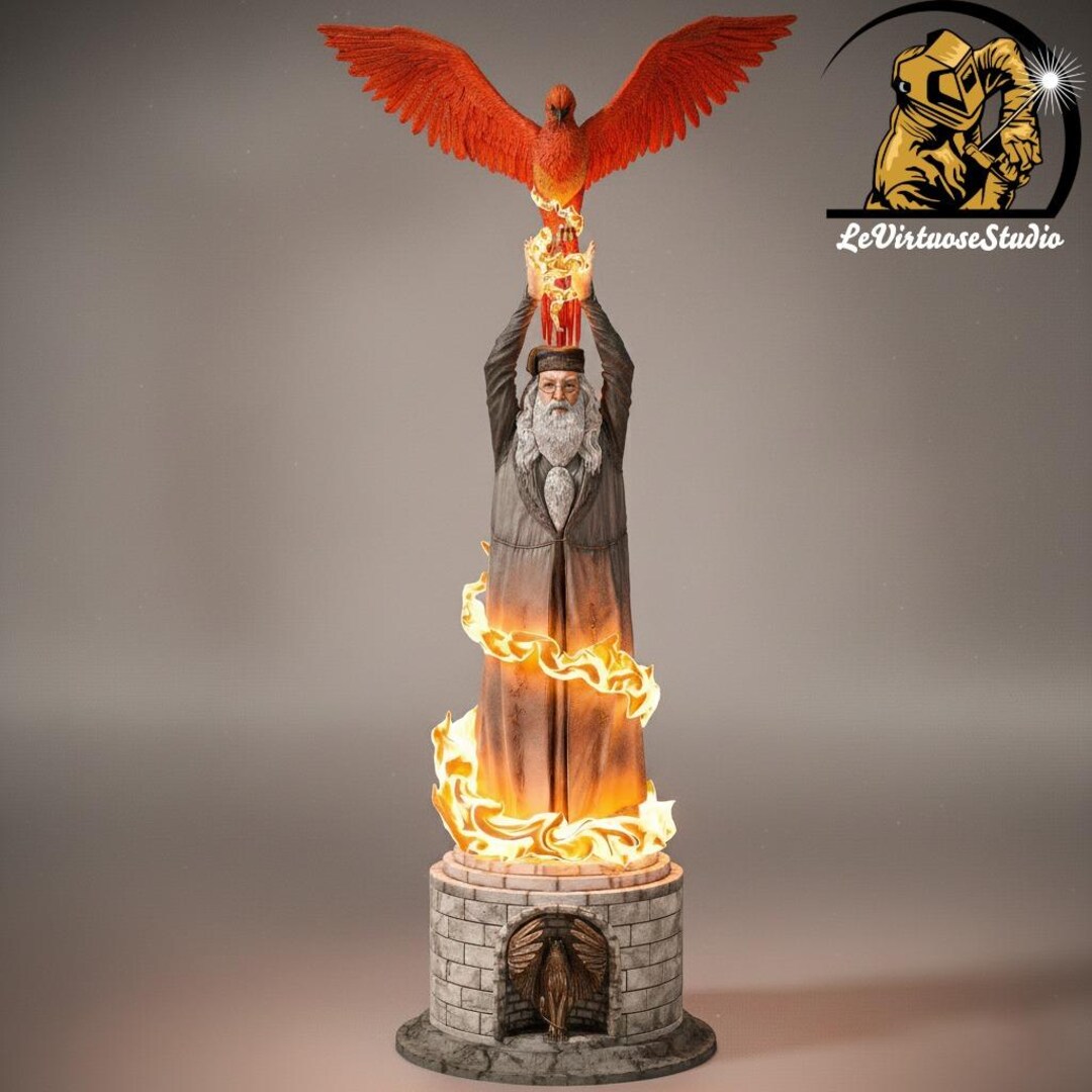 Albus Dumbledore & Fawkes the Phoenix 3D Printable Figure - High Detail ...