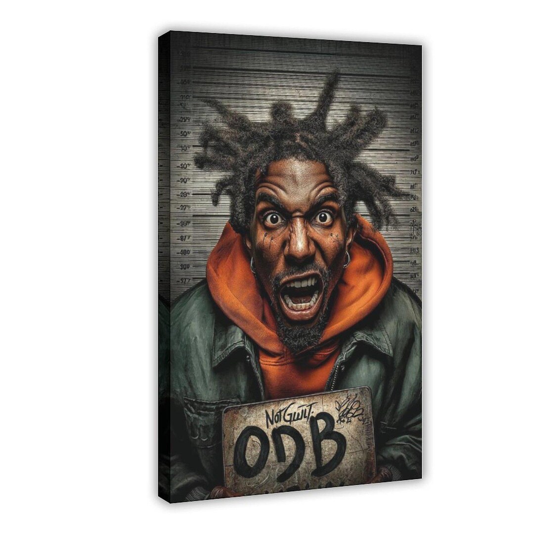 Hip Hop Street Art Canvas Print Mugshot Style Urban Wall Art Graffiti ...