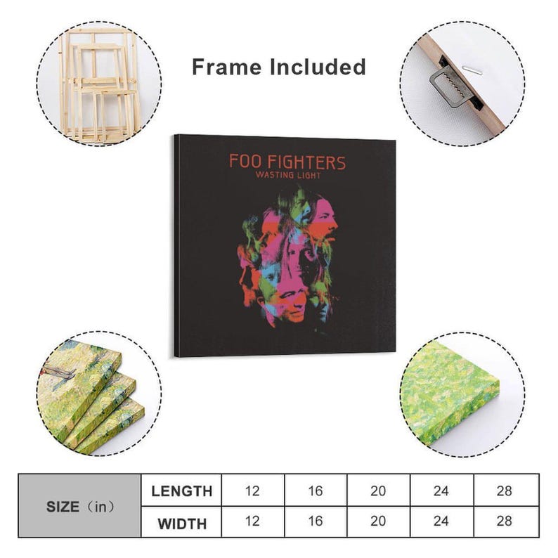 Foo Fighters Wasting Light Album Canvas Print Colorful Rock Art for ...