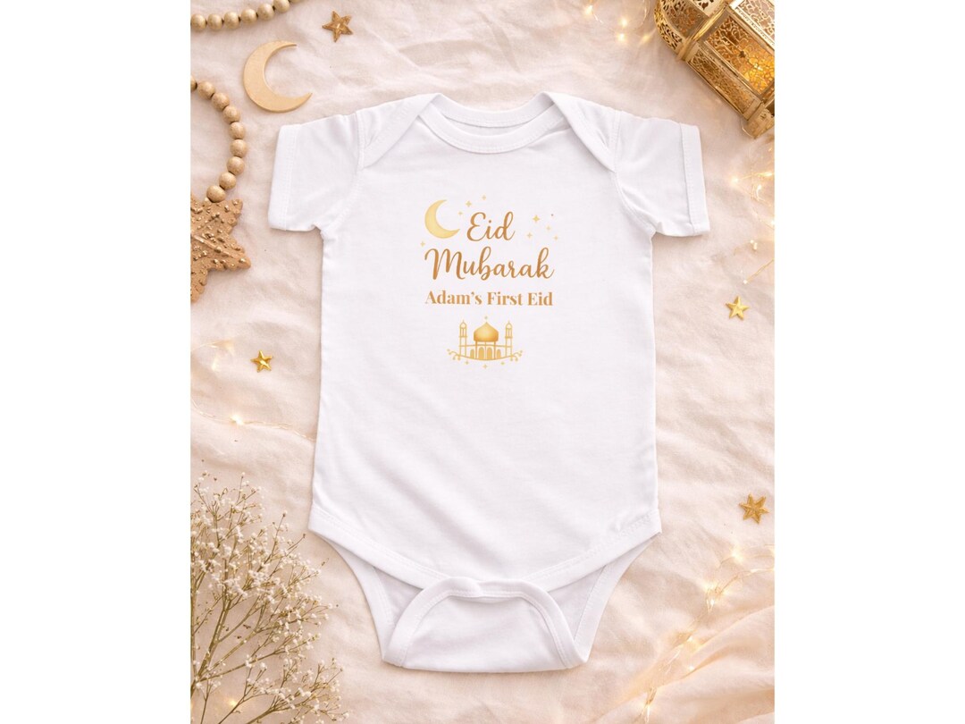 Personalized My First Eid Bodysuit, Custom Baby Eid Outfit, First Eid ...