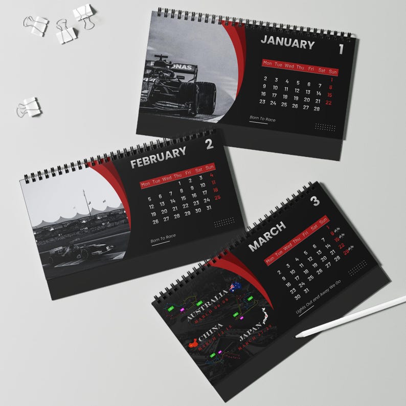 Formula 1 Calendar 2026 | F1 Race Schedule | Racing Fan Gift | Track ...