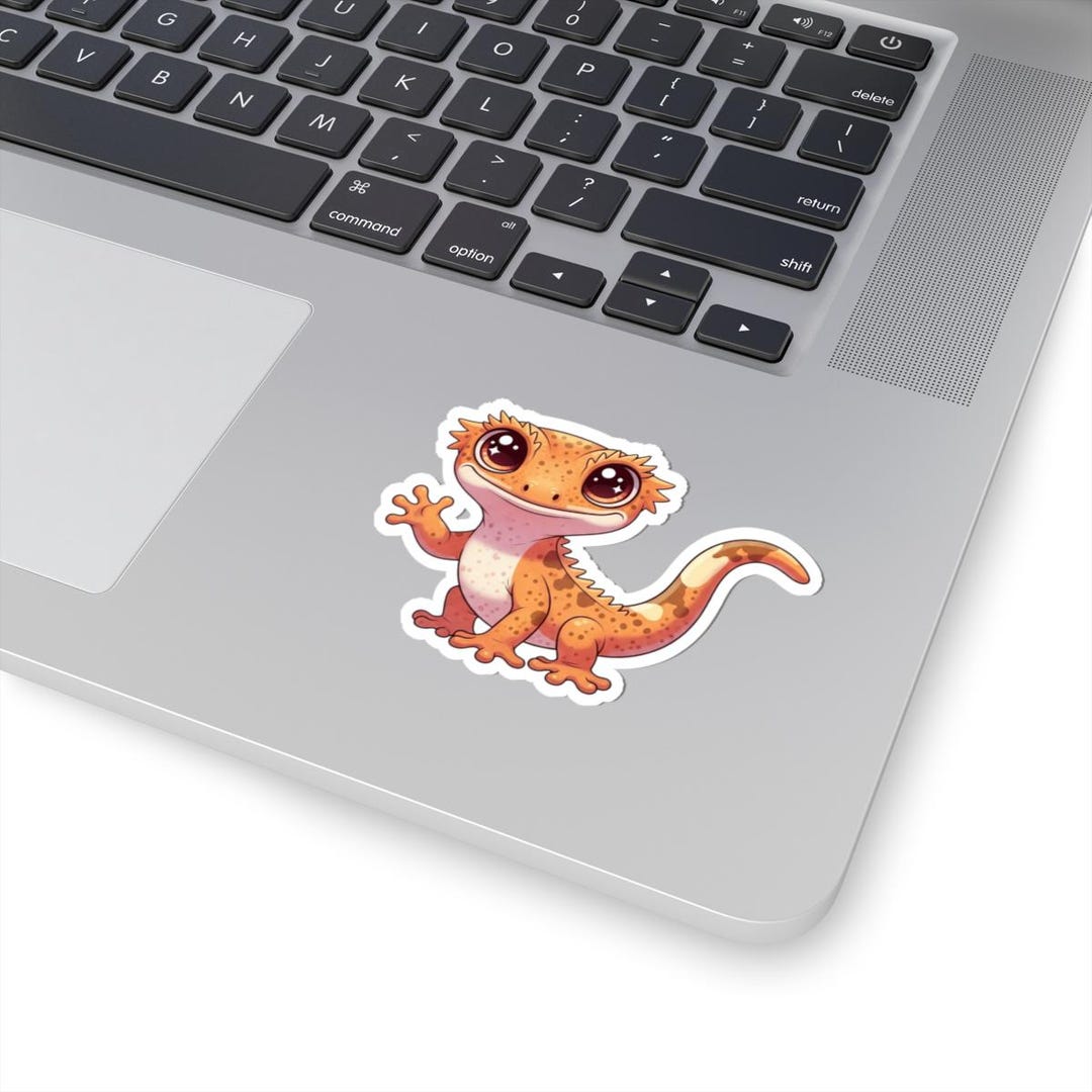 Orange Gecko Waving Sticker Kiss-cut Sticker | Kiss-cut Sticker - Etsy