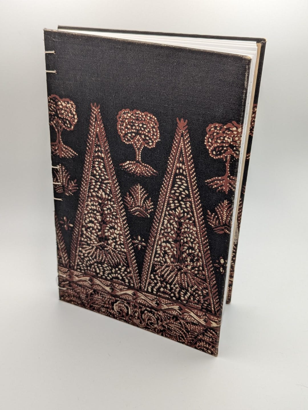 Vintage Coptic Bound Notebook "trees" - Etsy
