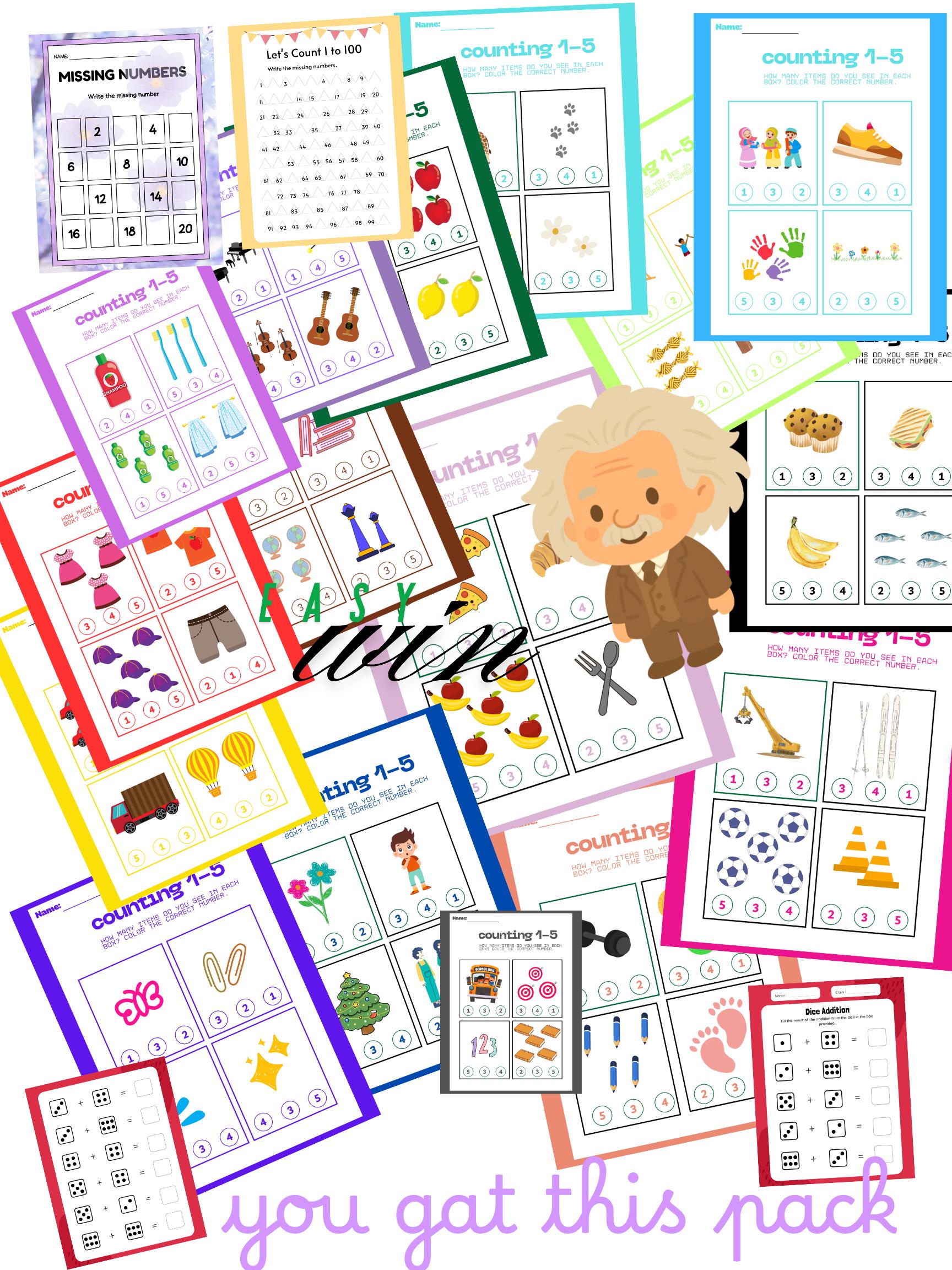 Kids Printable Activity Pack | Cute Learning Worksheets for Toddlers ...
