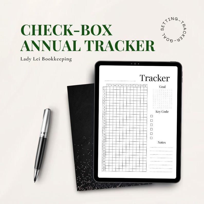 Annual Habit Tracker Printable | Customisable Monthly Chart | Goal ...