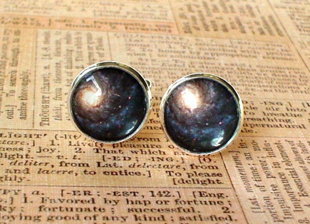 16 Mm Black and Cream Color Cosmos Galaxy Cuff Links ,mens Accessories ...