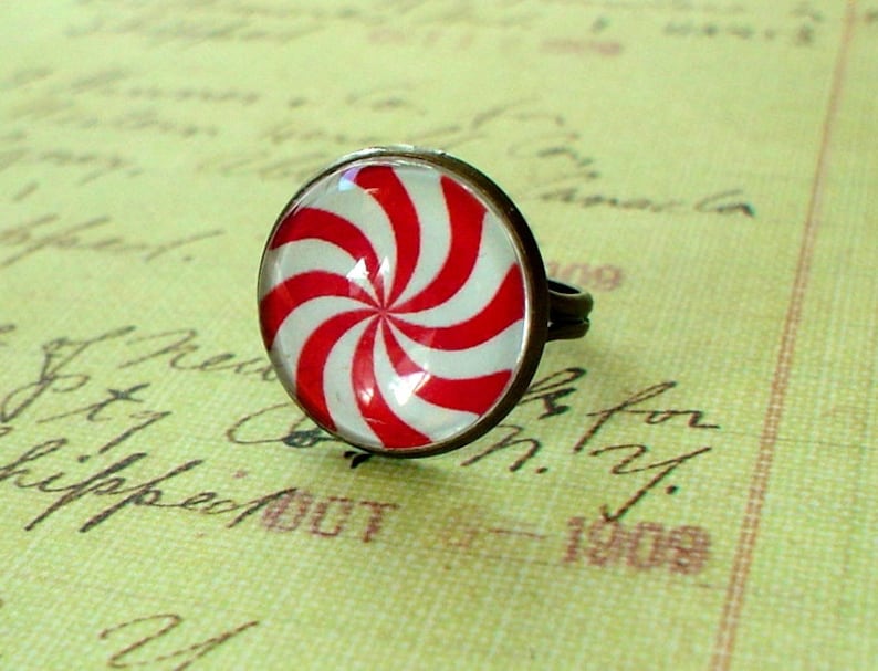 20% OFF red and White Christmas Peppermint Candy Ring sweet - Etsy