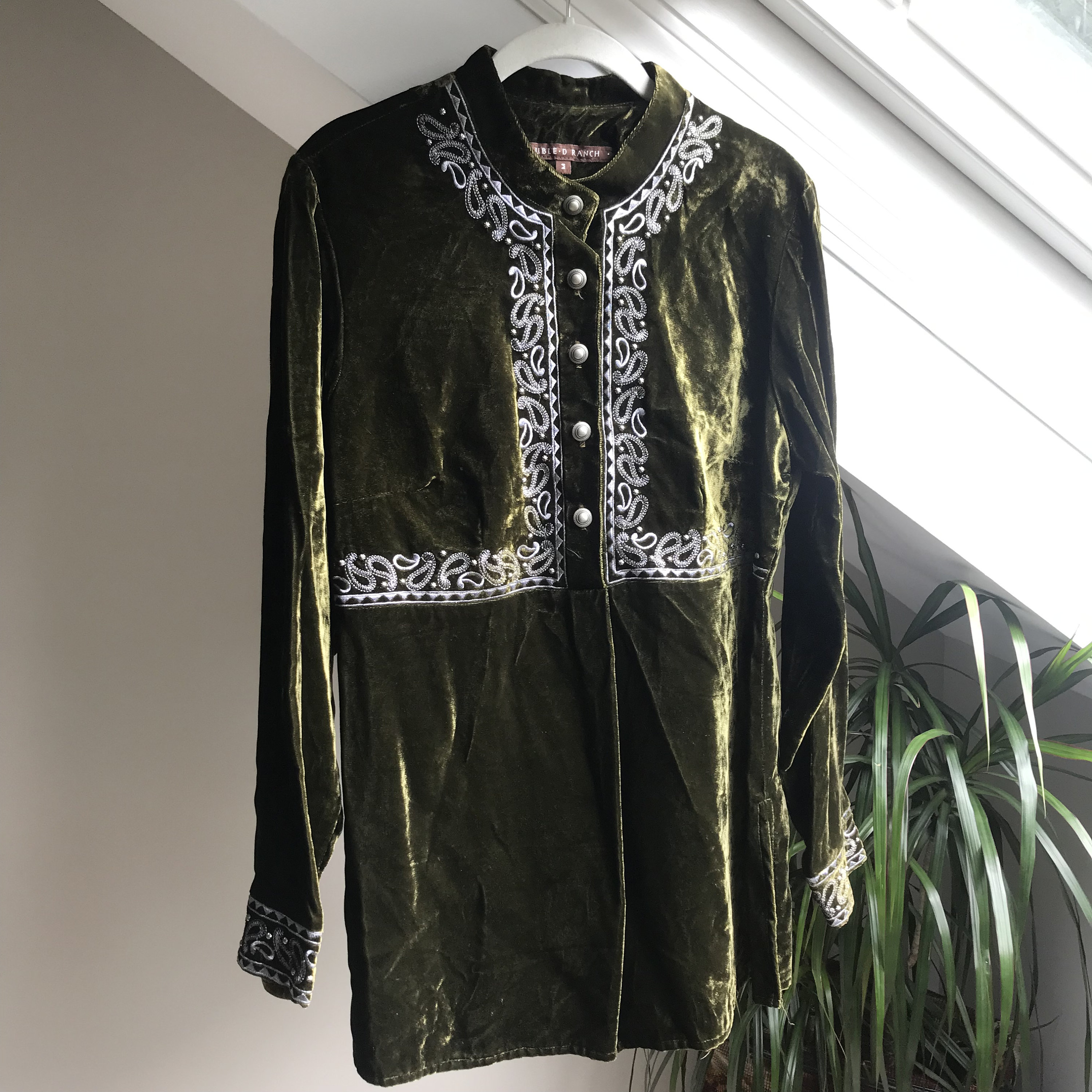 Vintage Double D Ranch Tunic Velvet Paisley Western - Etsy