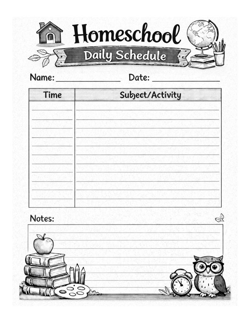 Homeschool Planner Printable Bundle | Weekly & Daily Schedule | Reading ...