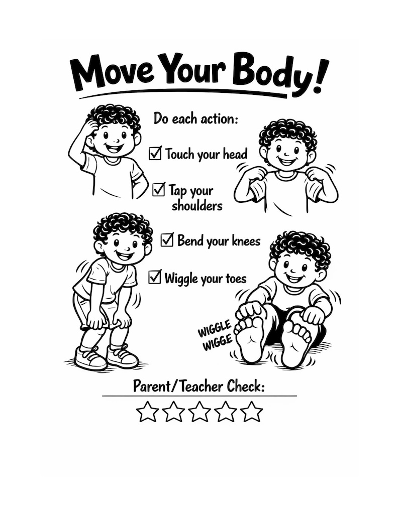 Head Shoulders Knees Toes Printable | Body Parts Learning Packet (PDF ...