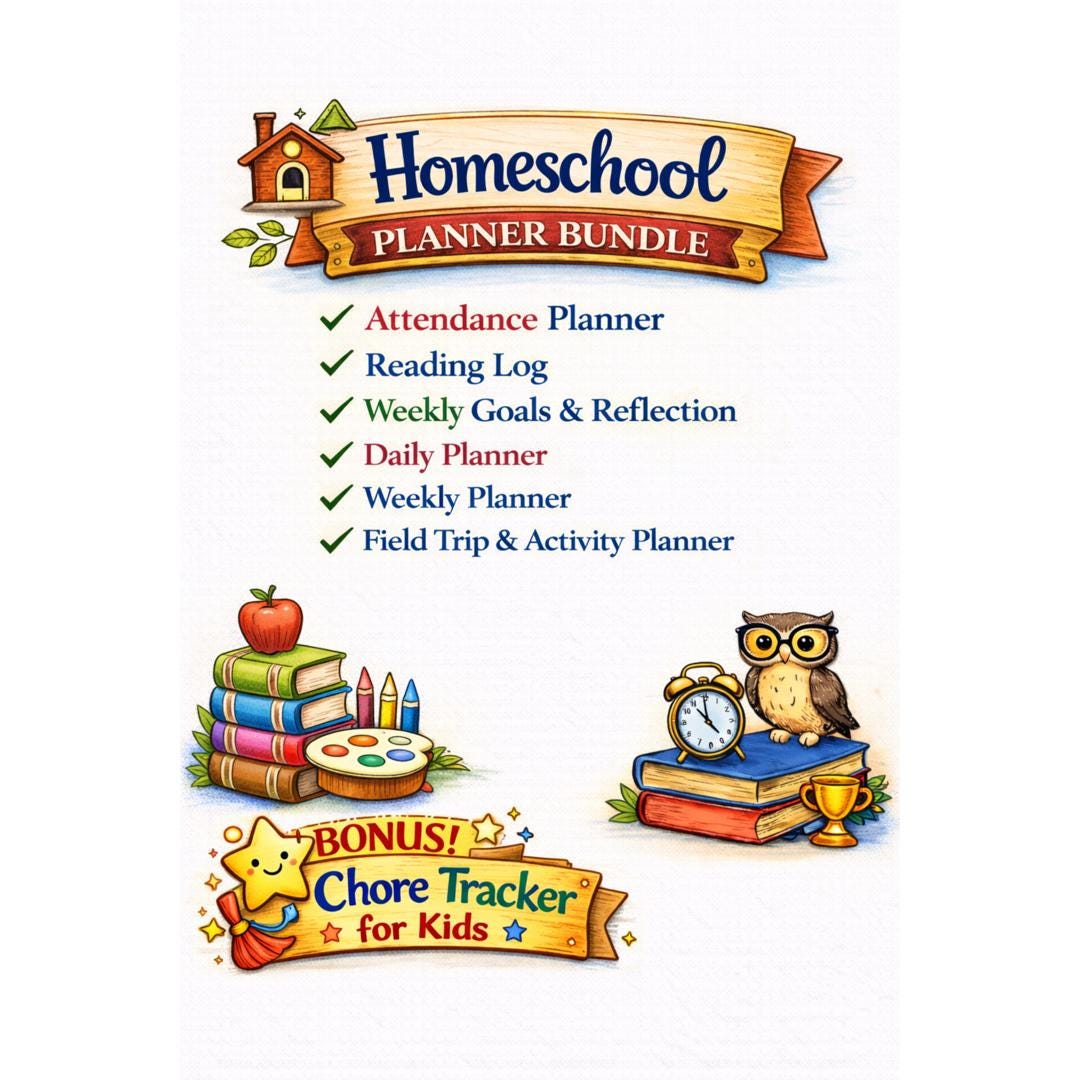 Homeschool Planner Printable Bundle | Weekly & Daily Schedule | Reading ...