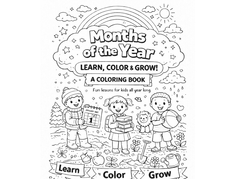 Months of the Year Coloring Book for Kids | Learn Color & Grow ...