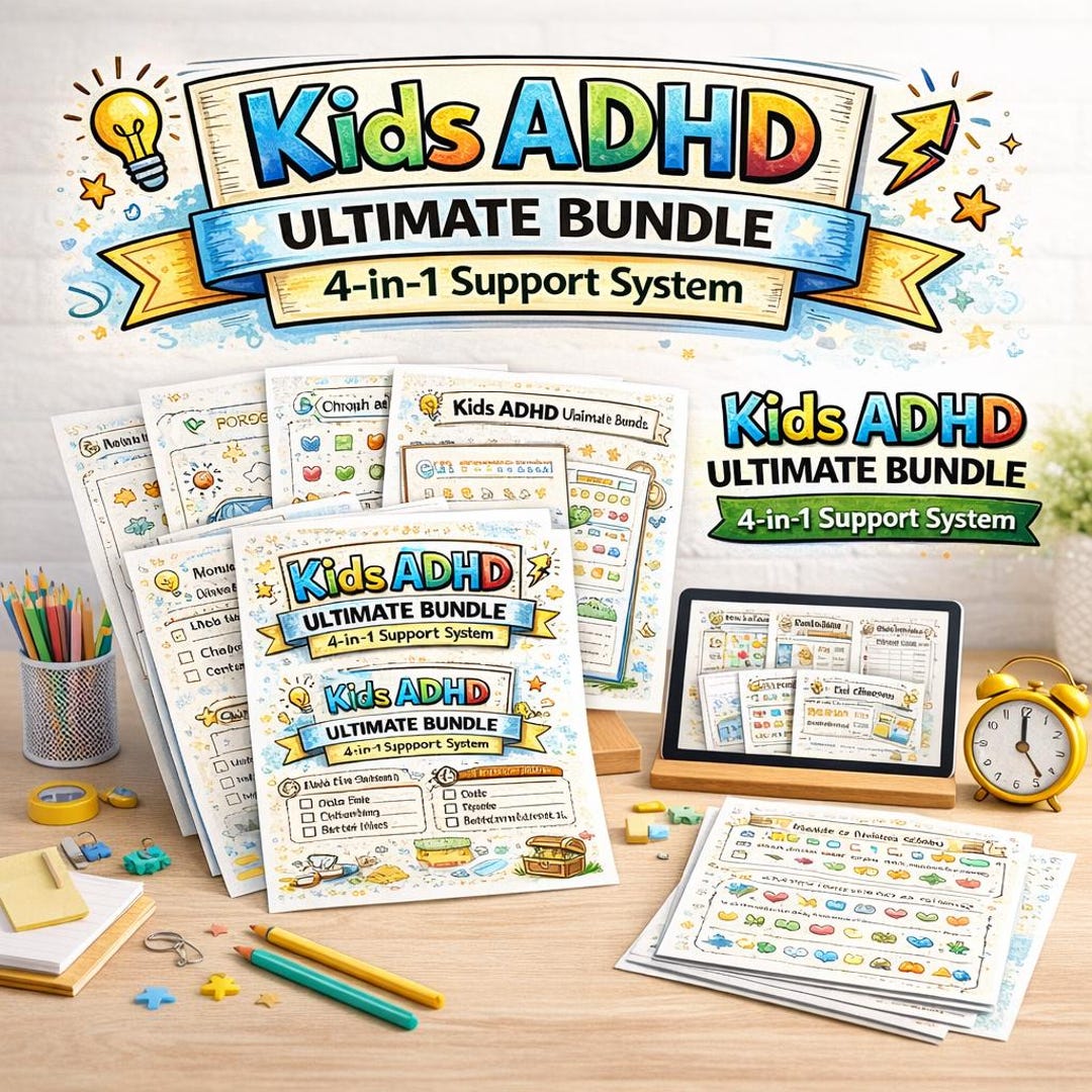 Kids ADHD Printable Bundle – Focus Activities & Routine Toolkit - Etsy