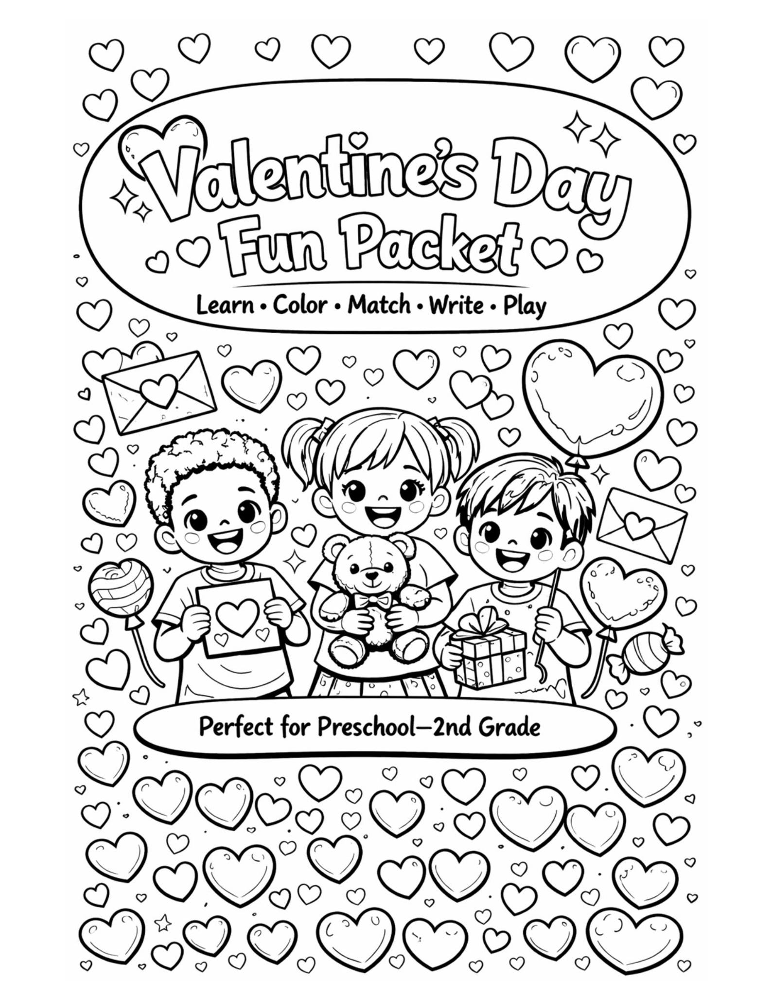 Valentine’s Day Kids Activity Pack | Printable Coloring Pages & Games ...