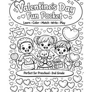 Valentine’s Day Kids Activity Pack | Printable Coloring Pages & Games ...
