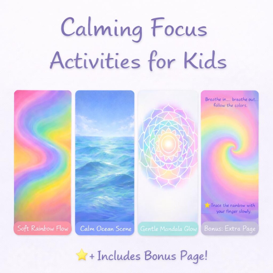 Kids Calming Focus Printable | Rainbow Breathing Worksheet ...