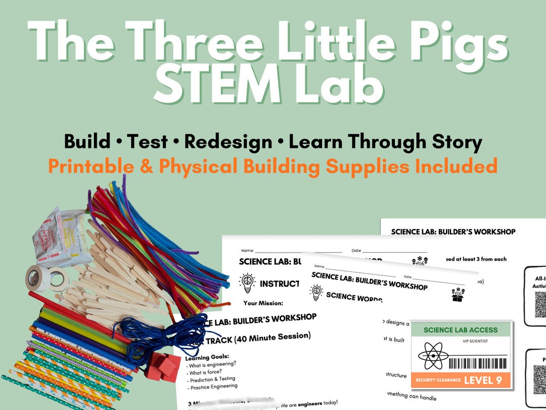 Three Little Pigs STEM Challenge | Kids Engineering Activity Bundle ...