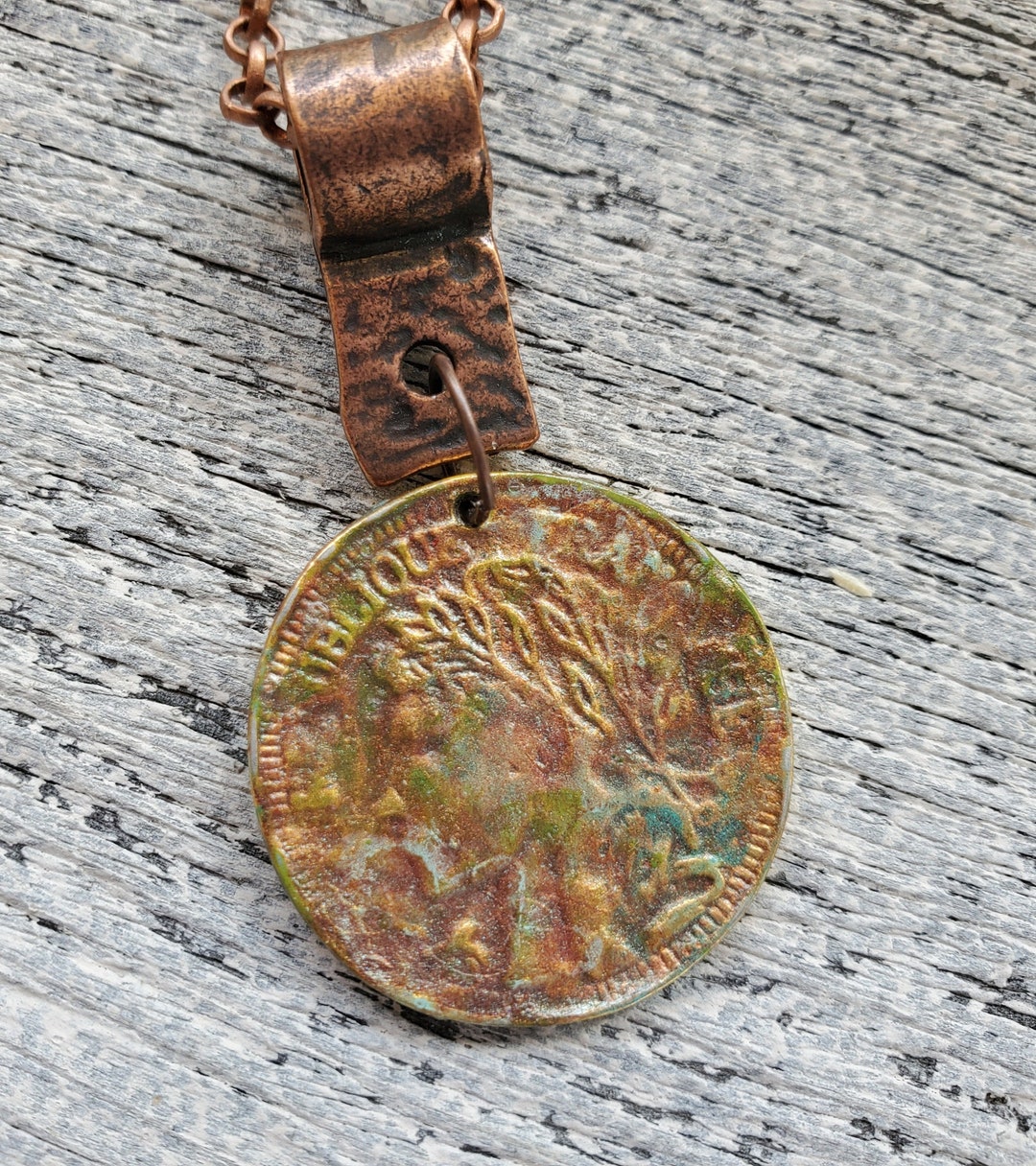 Ancient Relic Coin Necklaces Rustic Handpainted Roman Coin Jewelry ...